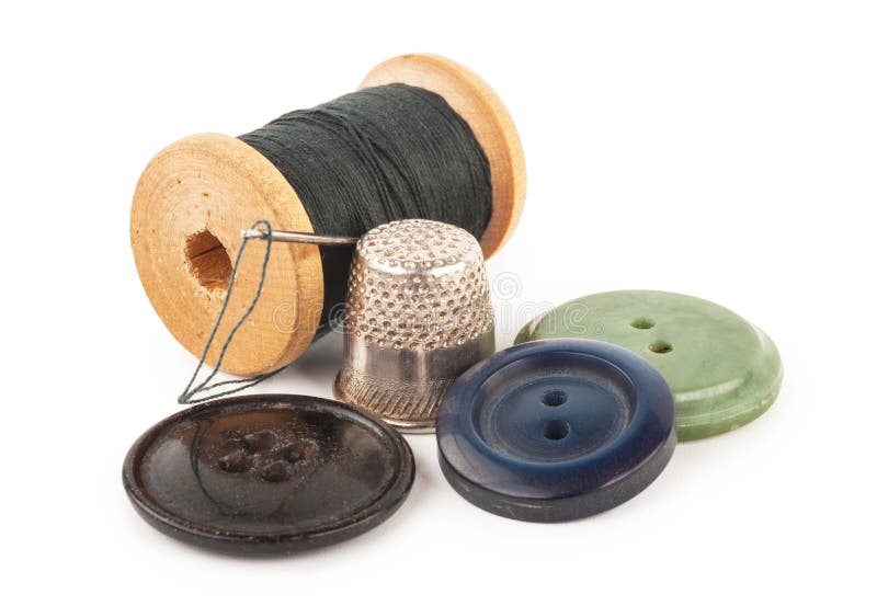 Spool of Thread with Needle Stock Photo - Image of metal, handmade ...