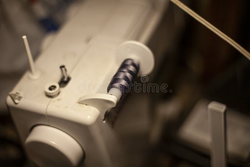 Spool of Thread. Sewing Machine at Work. Stock Photo - Image of repair ...