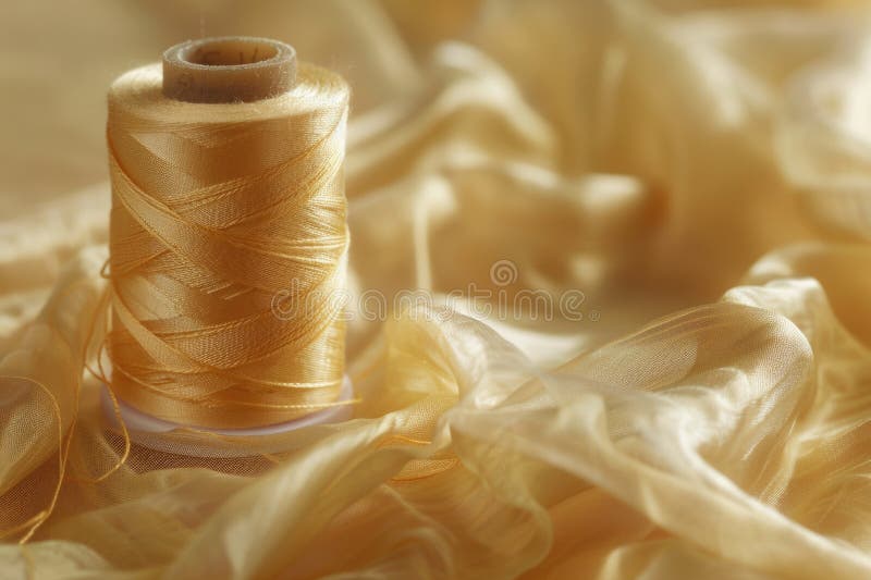 A Spool of Thread Sitting on a Bed Stock Image - Image of craft ...
