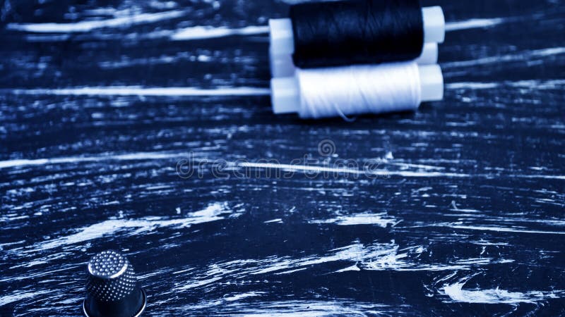 The Spool of Thread on the Table. Thread on a Reel for Craft. Ma Stock ...