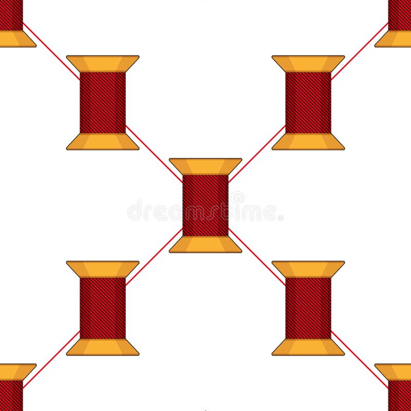 Spool of Thread Texture Seamless Pattern. Stock Vector - Illustration ...