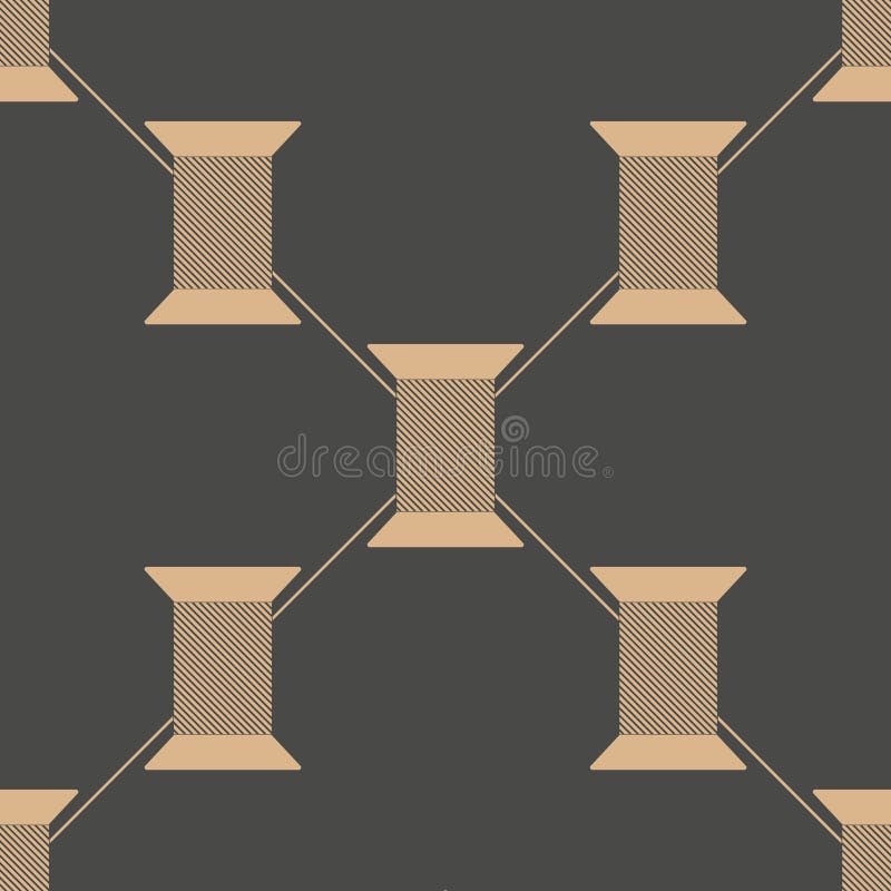Spool of Thread Texture Seamless Pattern. Stock Vector - Illustration ...