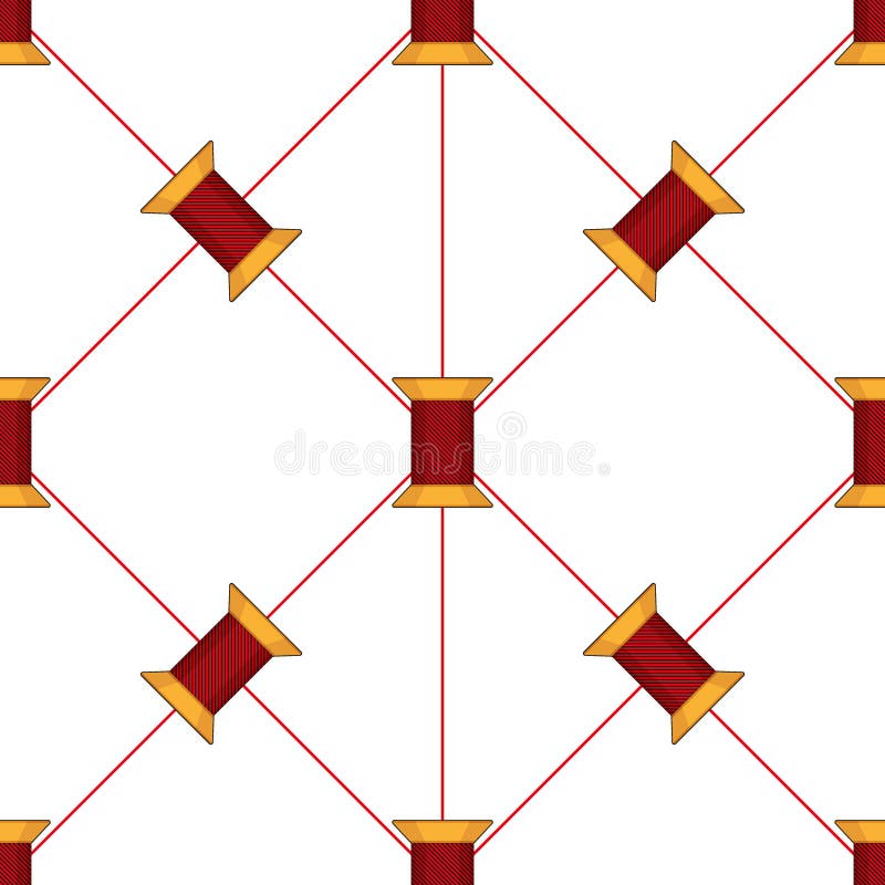 Spool of Thread Texture Seamless Pattern. Stock Vector - Illustration ...