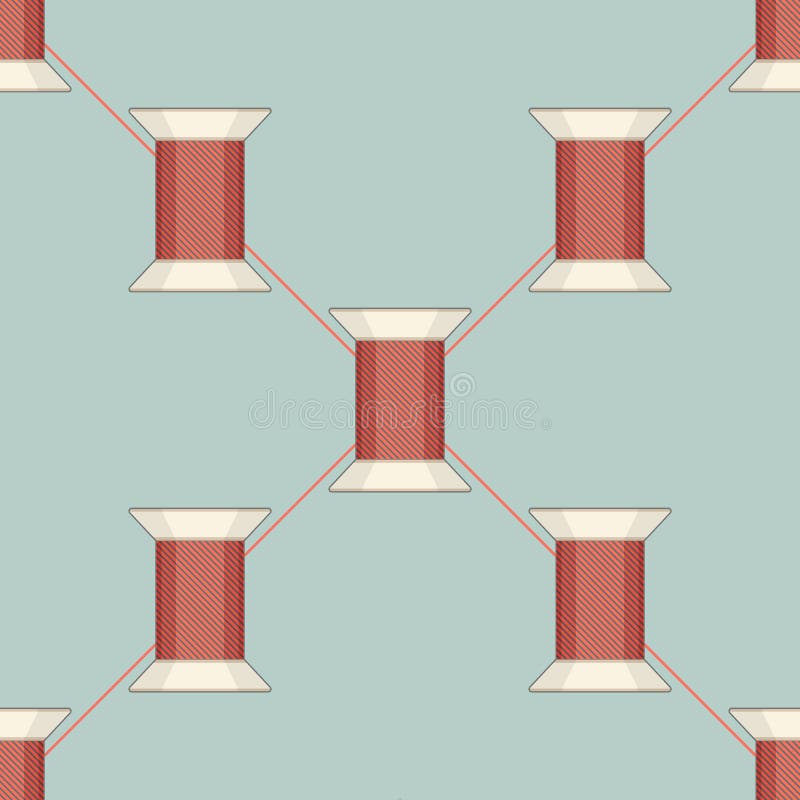 Spool of Thread Texture Seamless Pattern. Stock Vector - Illustration ...