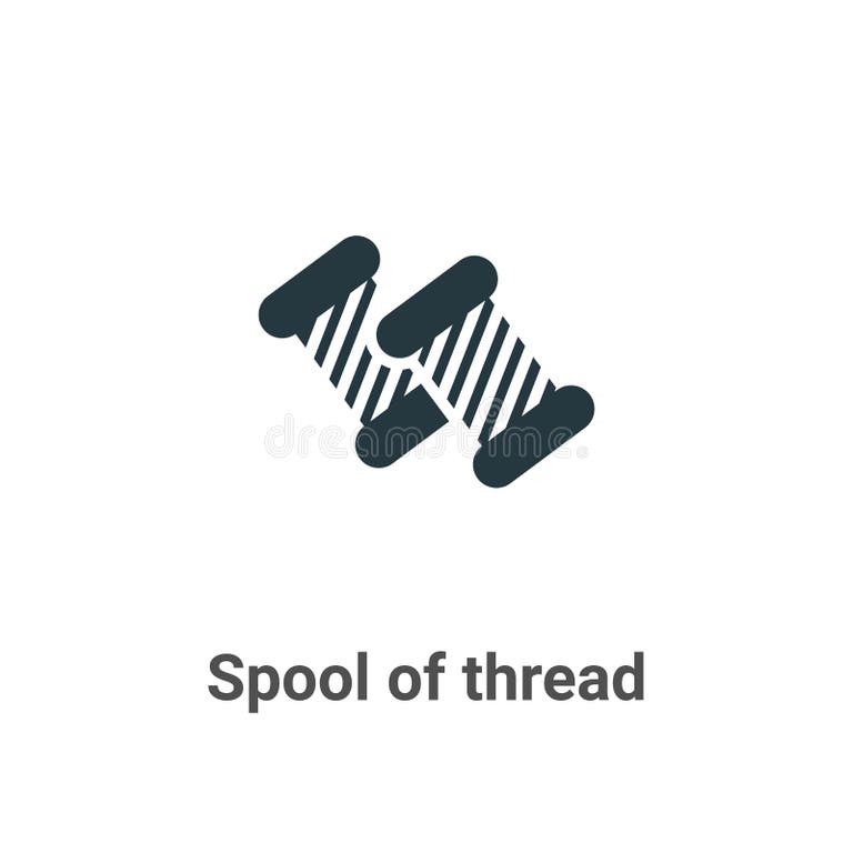 Spool of Thread Vector Icon on White Background. Flat Vector Spool of ...