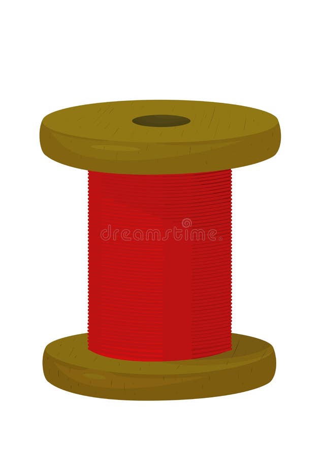 Spool with Threads and Needle Stock Vector - Illustration of craft ...