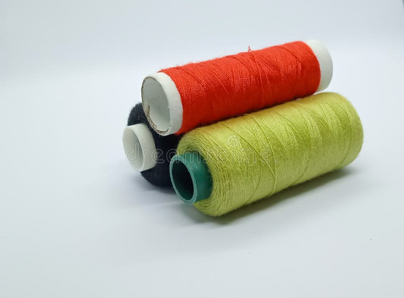 Spool Threads Isolated on the Gray White Background. Stock Image ...