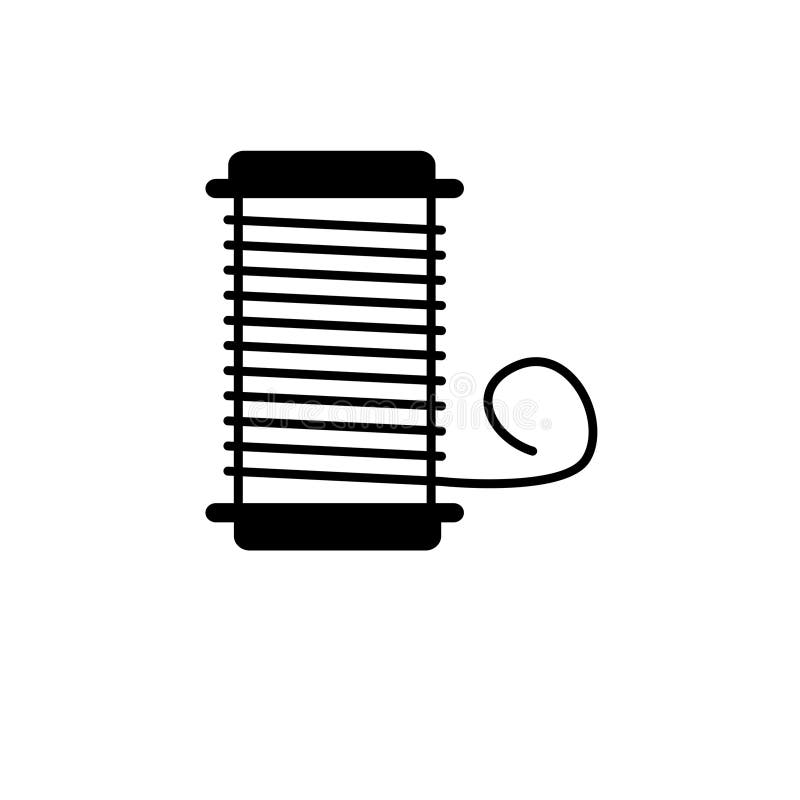 Spool of Threads, Sewing Solid Flat Vector Icon Isolated on White ...