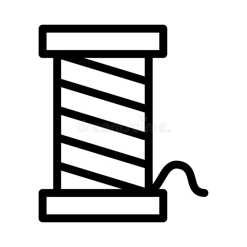 Spool Vector Thin Line Icon Stock Vector - Illustration of reel ...