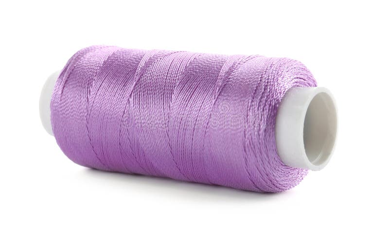 Spool of Violet Sewing Thread Isolated Stock Photo - Image of ...