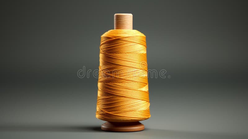 Spool of Vividly Orange Thread Set Against a Cool Grey Background, AI ...