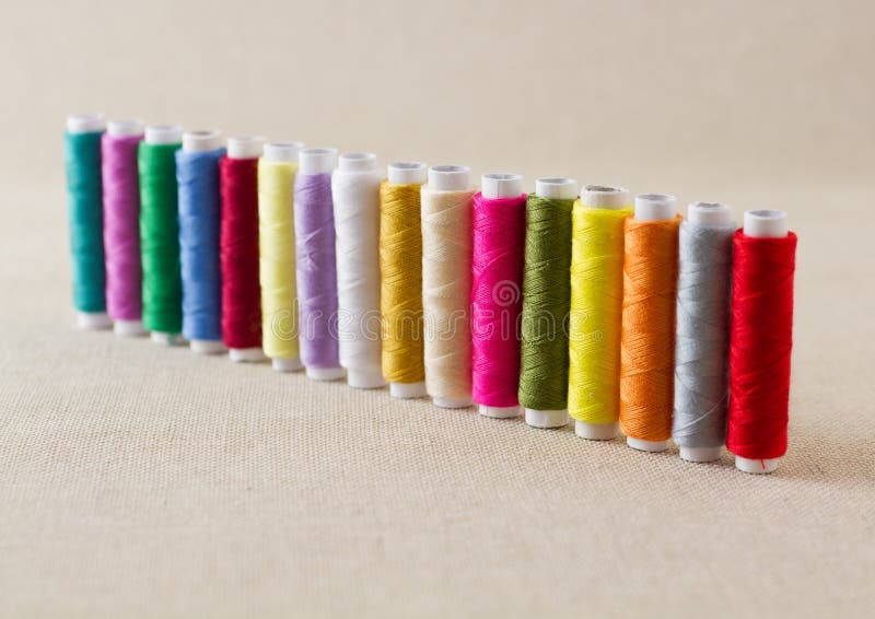 Spools of Thread or Bobbins Stock Photo - Image of diversity, grey ...