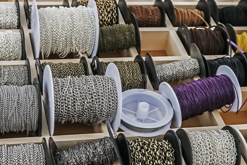 Spools with Chains and Colored Ribbons 3 Stock Photo - Image of pattern ...