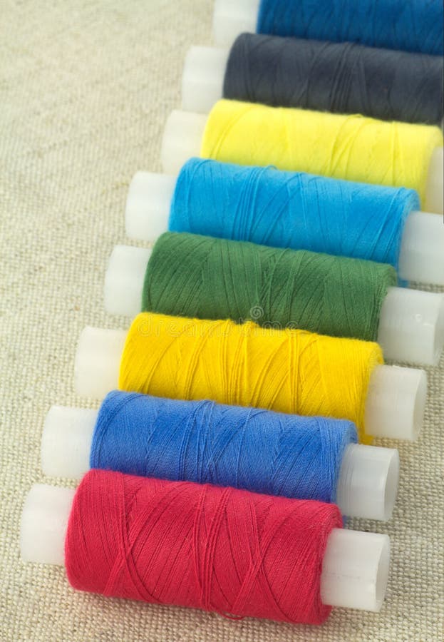 Spools with Color Threads Close Up Stock Image - Image of life, close ...