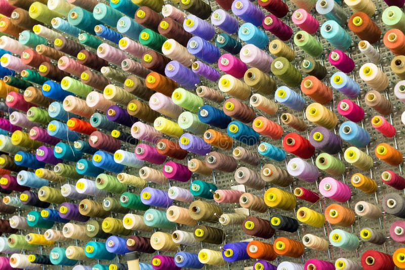 Spools with Colorful Sewing Threads Stock Photo - Image of tools ...