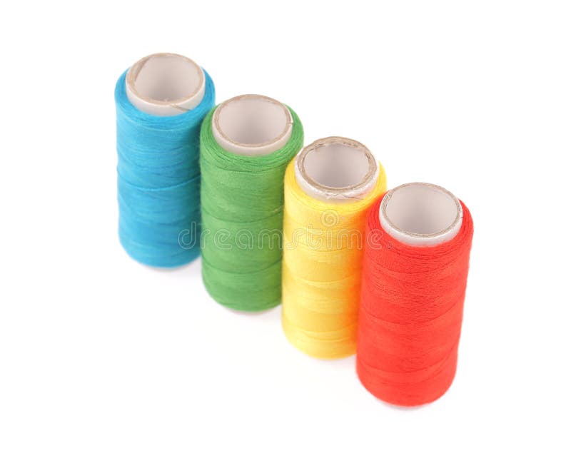 Spools of colours threads stock image. Image of material - 44585953
