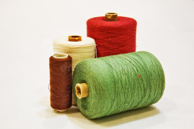 Spools Multi-colored Threads for Sewing on a White Background Stock ...