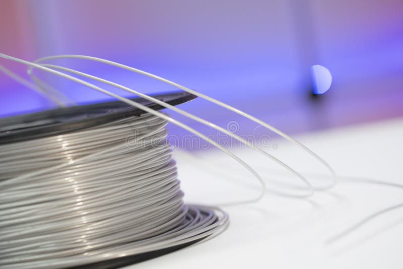 Spools of Plastic Filaments for 3D Printer Stock Photo - Image of ...