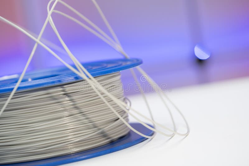 Spools of Plastic Filaments for 3D Printer Stock Photo - Image of ...