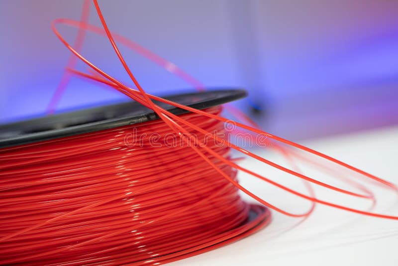 Spools of Plastic Filaments for 3D Printer Stock Image - Image of ...