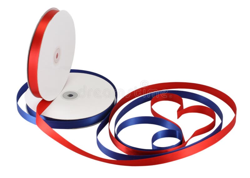 Spools Ribbon Isolated on White Stock Image - Image of decorative, card ...