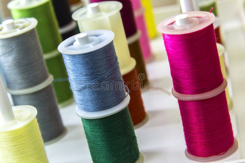 Spools of Sewing Thread of Different Colors Stock Image - Image of ...