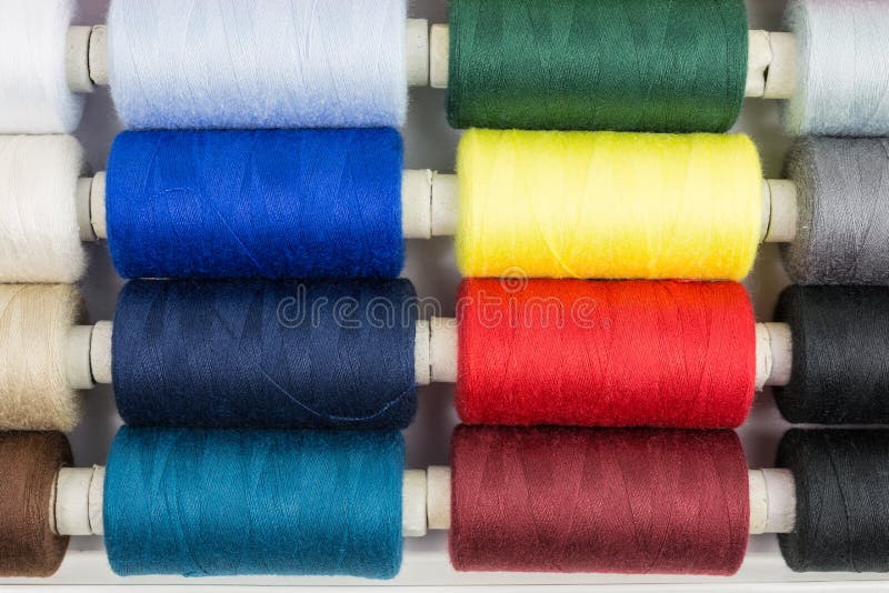 Spools of sewing threads stock image. Image of threads - 128773901