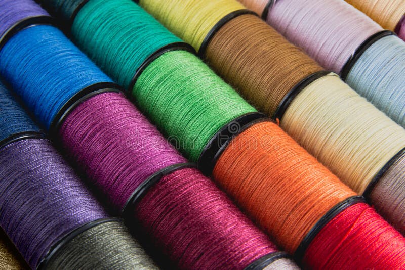 Spools of thread stock image. Image of blue, order, objects - 64136133