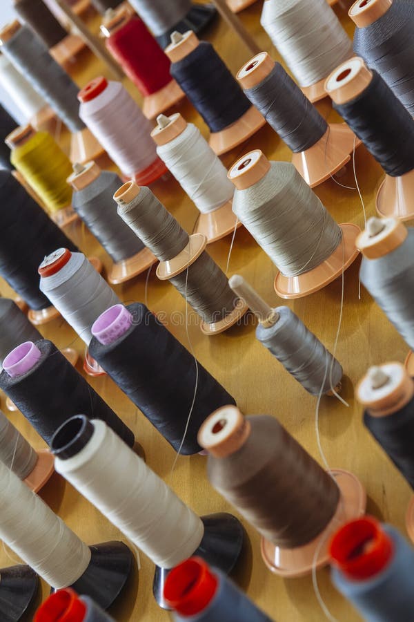 Spools of Thread for Clothes Manufacturing Stock Image - Image of angle ...