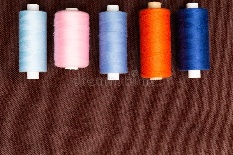 Spools of Thread with Copy Text Area Stock Photo - Image of bobbins ...