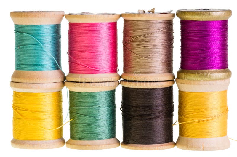 Spools of Thread Isolated on White Stock Image - Image of bright ...