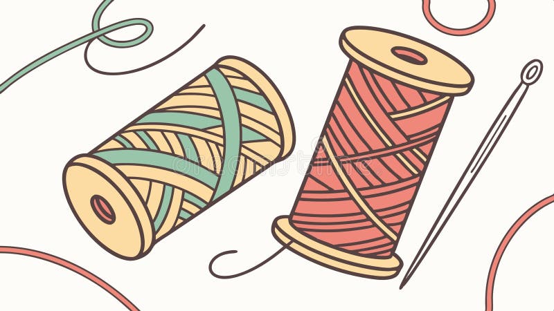 Spools of Thread and Needle, Sewing Supplies and Craft Tools Vector ...