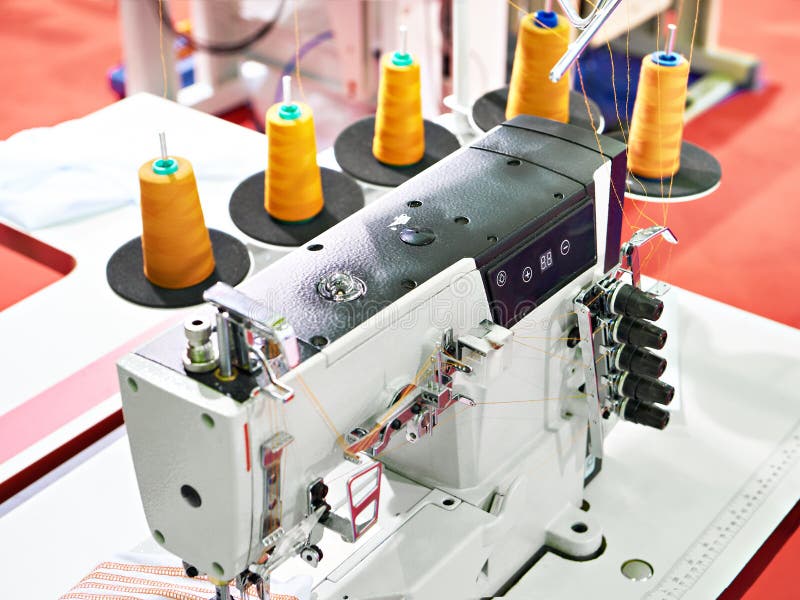 Spools of Thread and Knitting Machines Stock Image - Image of ...
