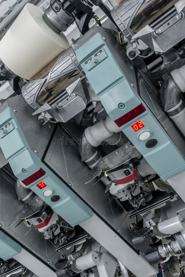 Spools of Thread at a Textile Factory Stock Image - Image of fiber ...