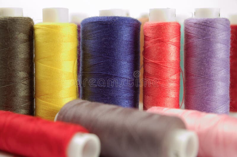 Spools of threads stock image. Image of brown, bobbin - 13231417
