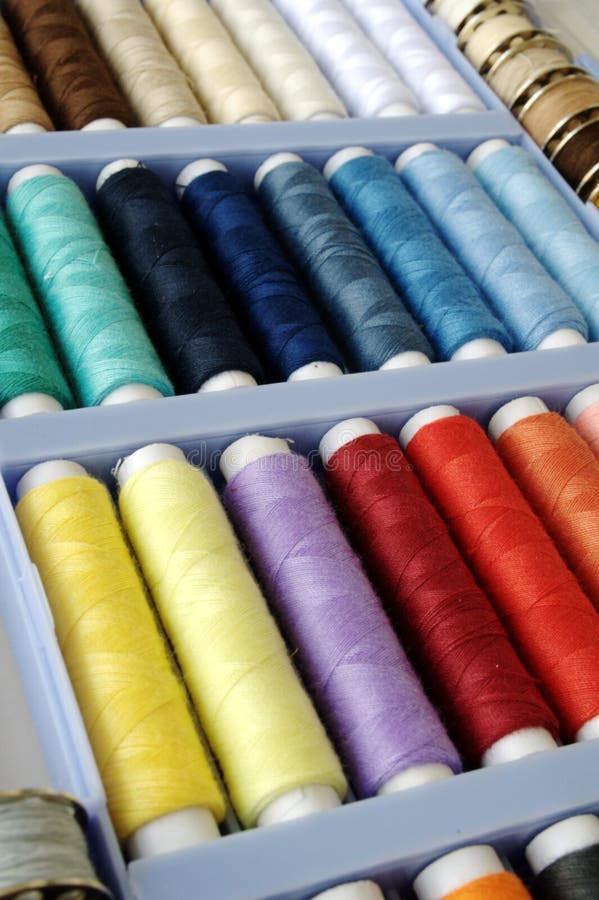 Spools of threads stock image. Image of colored, needle - 13335225