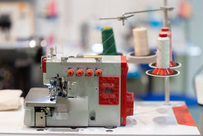 Spools of Threads are Connected To an Embroidery Machine Stock Photo ...