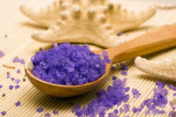 Spoon with bath salt stock image. Image of beauty, health - 8414983