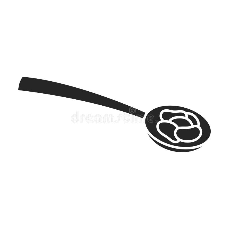 Spoon of Bean Vector Icon.Black Vector Icon Isolated on White ...