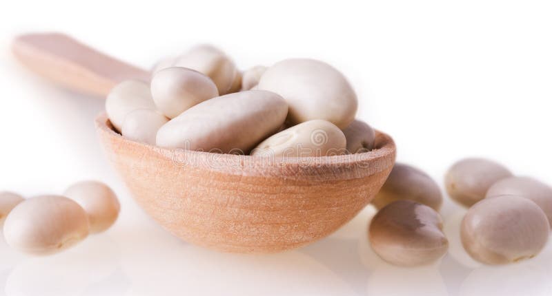 Spoon beans stock photo. Image of healthy, white, ingredient - 37674222