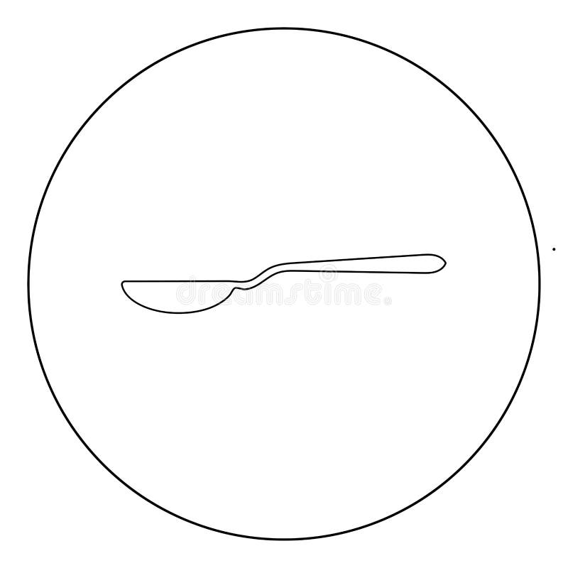 Spoon Black Icon in Circle Vector Illustration Isolated . Stock Vector ...