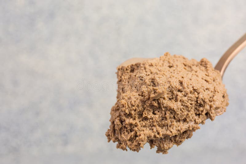 Spoon with Chocolate Mousse Stock Photo - Image of spoon, tasty: 205881470