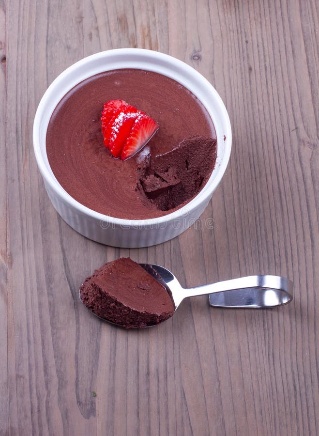 Spoon with Chocolate Mousse Stock Image - Image of spons, dessert: 31046813