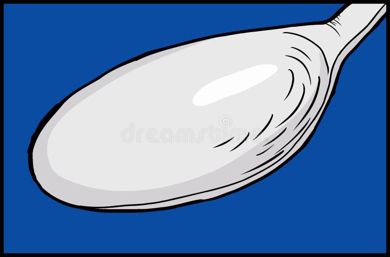 Spoon Close Up Over Blue stock illustration. Illustration of cartoon ...