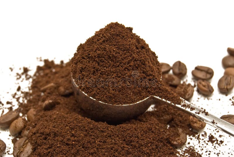 Spoon of coffee stock photo. Image of cappuccino, beans - 5355398