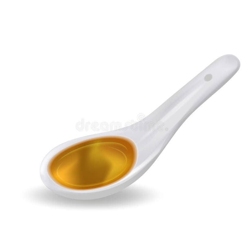 Spoon with Colored Syrup, Liquid 3D Realistic Style. Vector ...