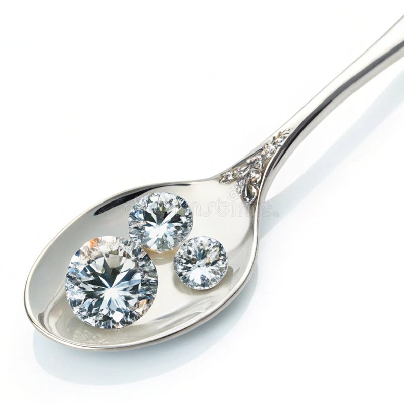 Spoon with diamonds stock illustration. Illustration of expensive ...