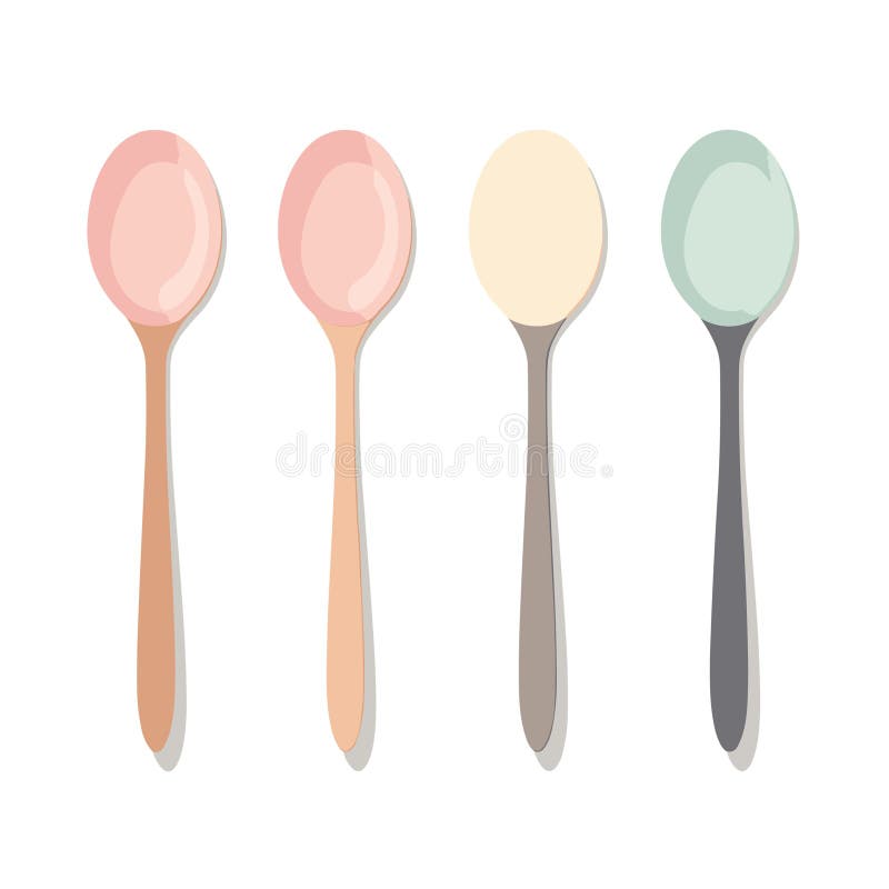 Spoon Ensemble: Set of Spoons Vector Illustration Stock Vector ...
