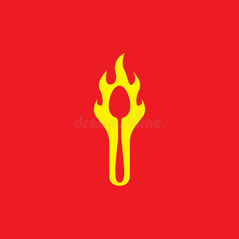 Spoon with Fire Logo Design Vector Graphic Symbol Icon Sign ...