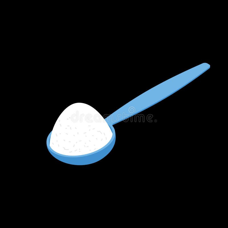 Spoon with Flour Isolated Isometric. Spoon with Sugar on White B Stock ...